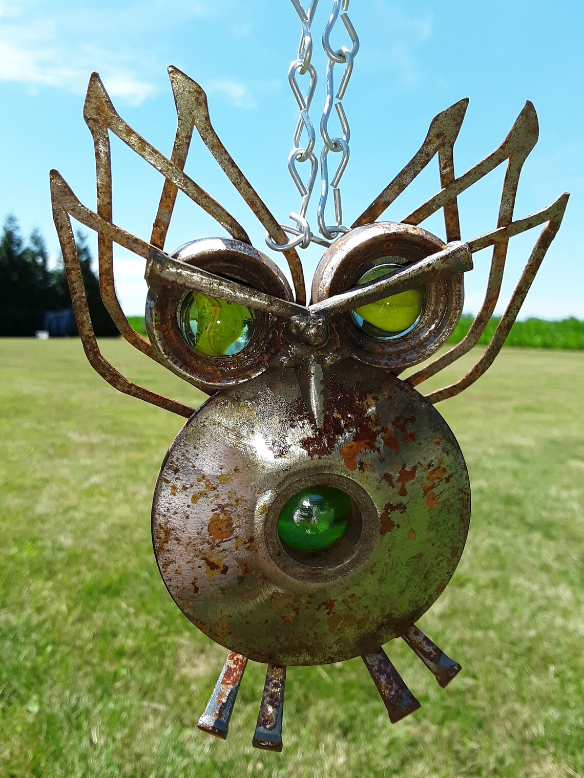 Scrap Metal Art Owl - Etsy México