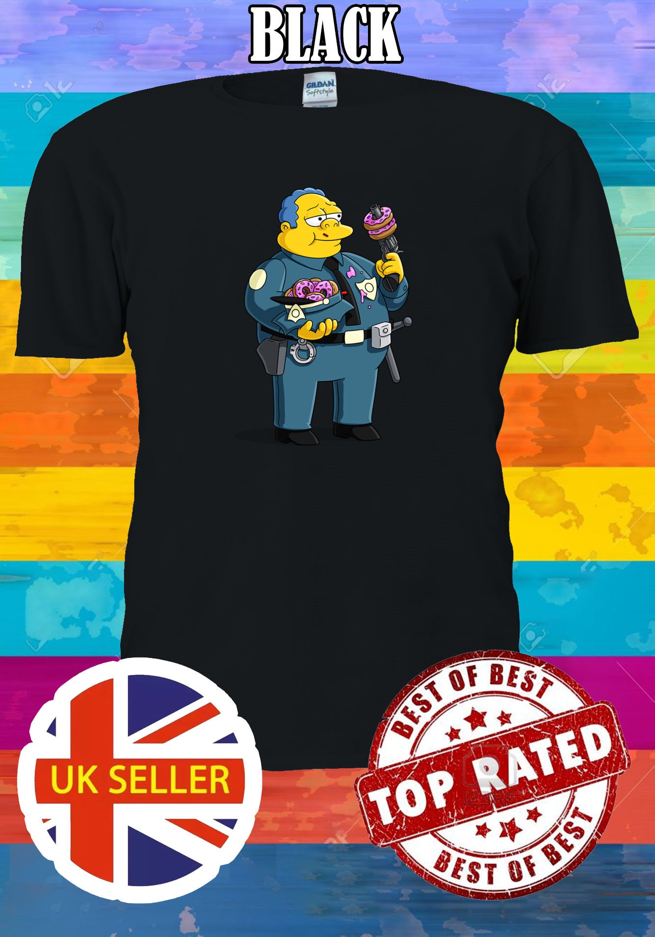 The Simpsons Chief Clancy Wiggum Donuts T shirt T shirt | Etsy