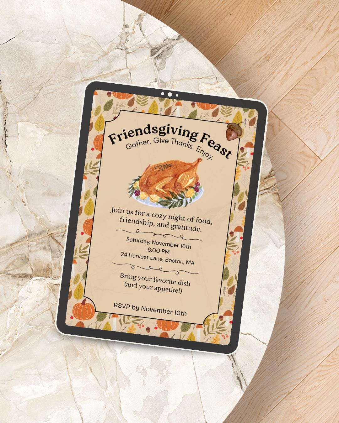 Friendsgiving Invitation | Printable Fall Dinner Party Invite ...