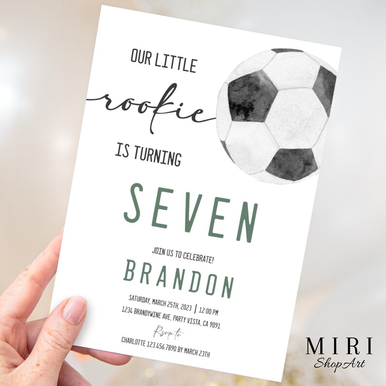 Editable Soccer Birthday Invitation Soccer Theme Soccer Ball - Etsy