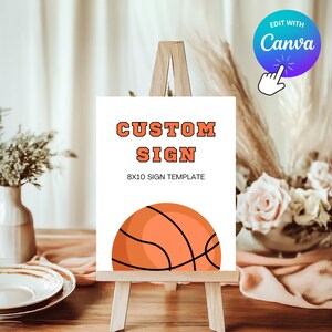 Basketball Custom Party Sign, Basketball Table Sign, Birthday ...