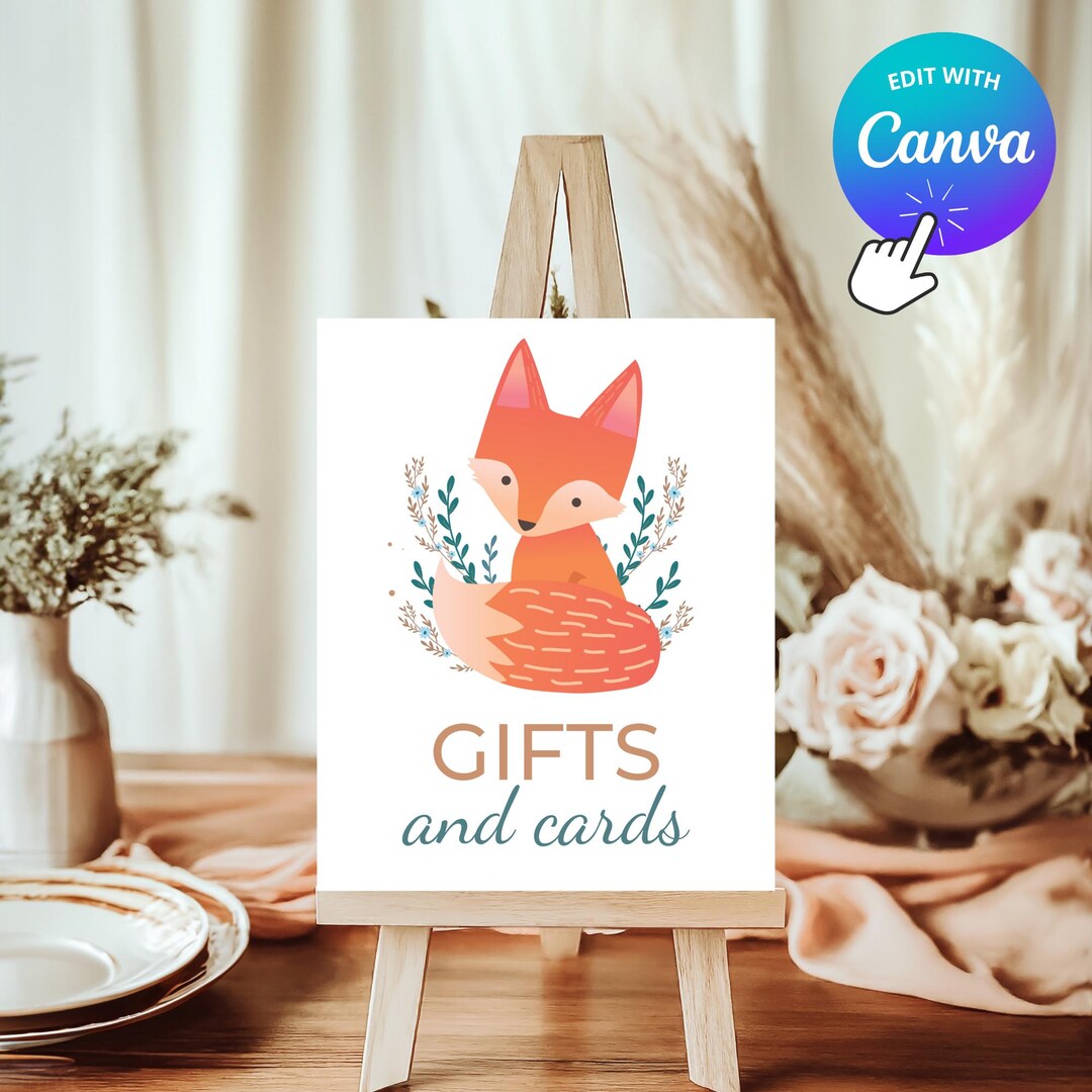 Cute Fox Custom Sign, Fox Table Sign, Woodland Custom Sign, Birthday ...