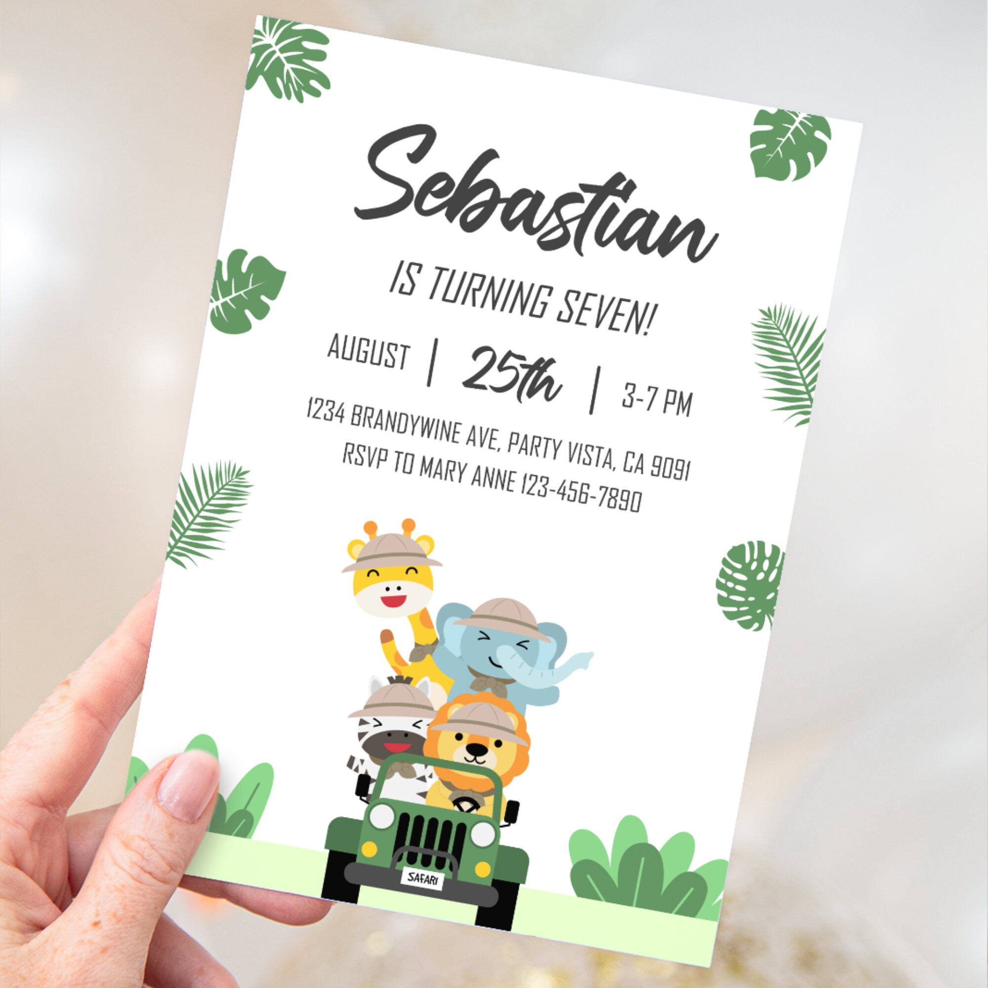 Safari Birthday Invitation Jungle Birthday Invitation Wild - Etsy