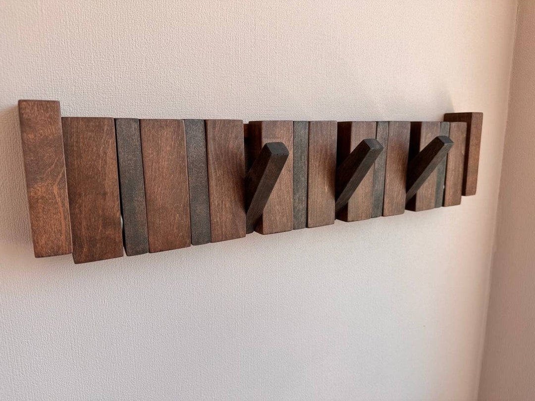 Piano Coat Rack, Wall Coat Rack, Solid Wood Hooks, Hanging Wall Without ...