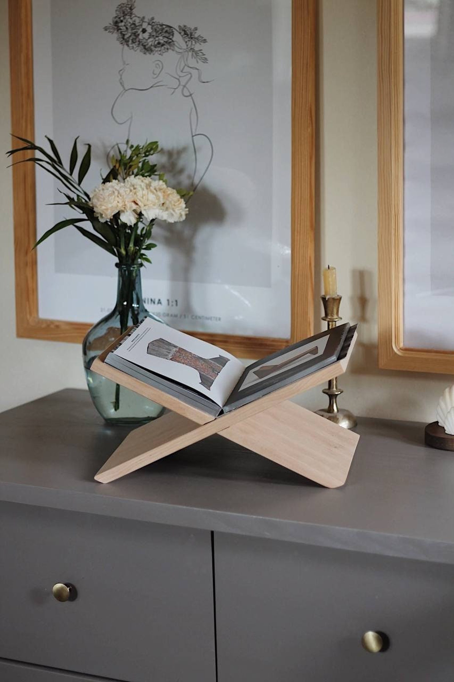 Open Book Stand Wood Christmas Decor Open Book Display X - Etsy