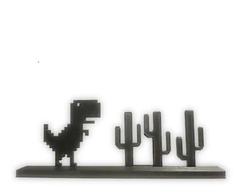 Google Chrome Dinosaur T-rex| A 3D Printed Model With Cactus Background ...
