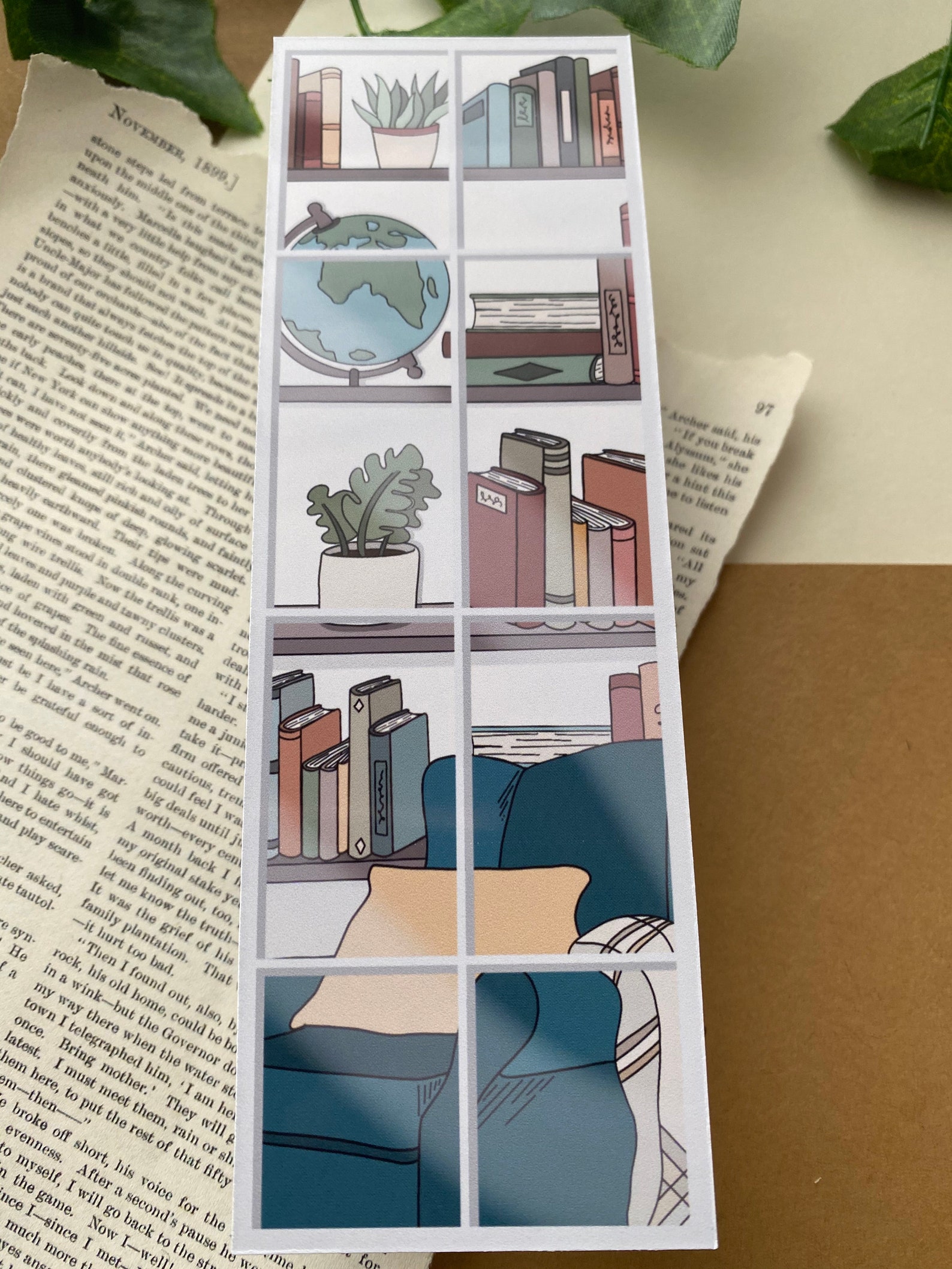 Bookshelf Bookmark Bookish Bookmark Book Lovers Gift - Etsy