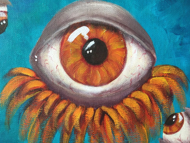 Flora Scrutin-eyes - Surrealistic Flower Eyeball Painting - Etsy