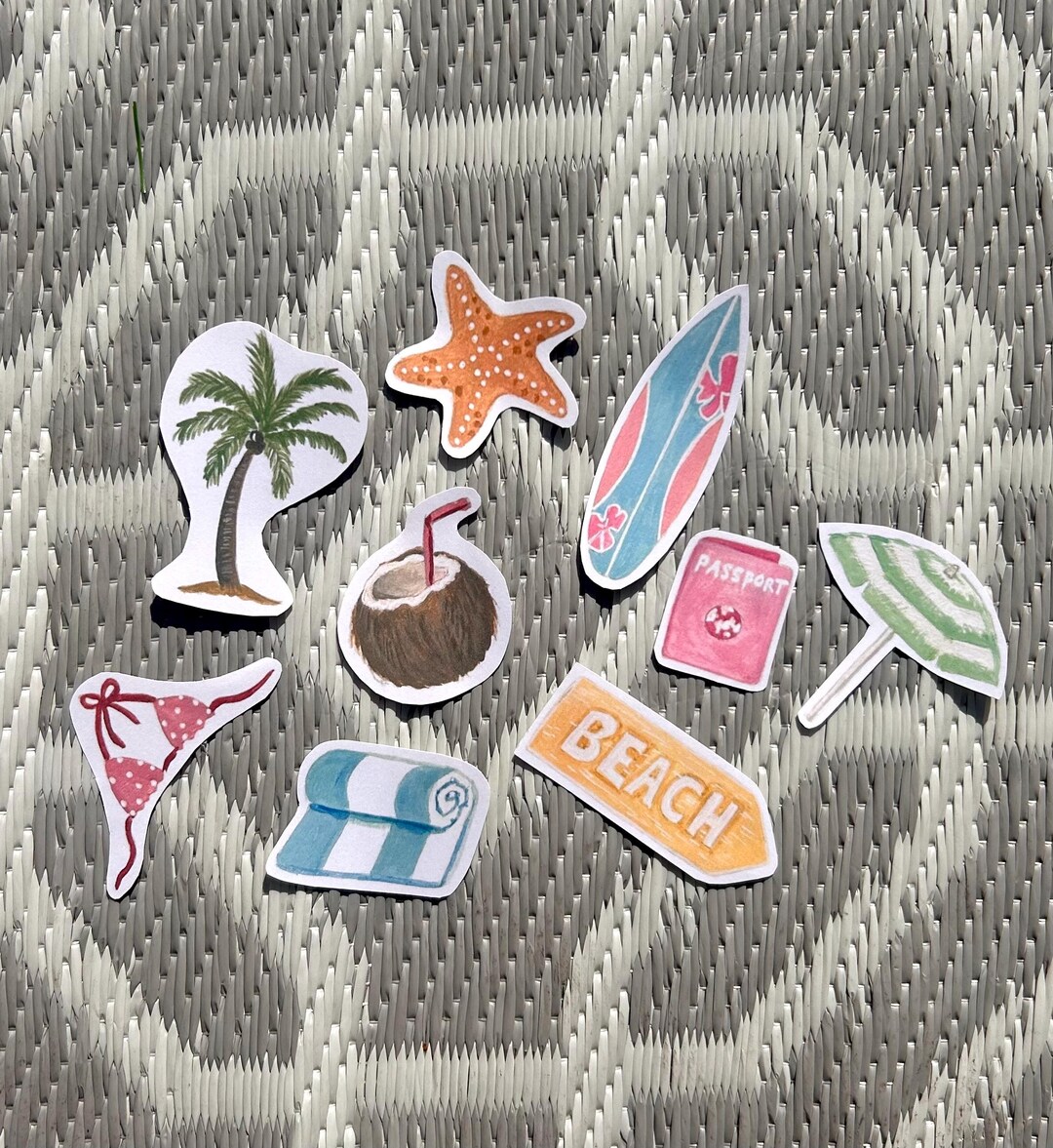 Beach Coastal Stickers , Pack of 9 Matte Stickers, Coastal Stickers ...