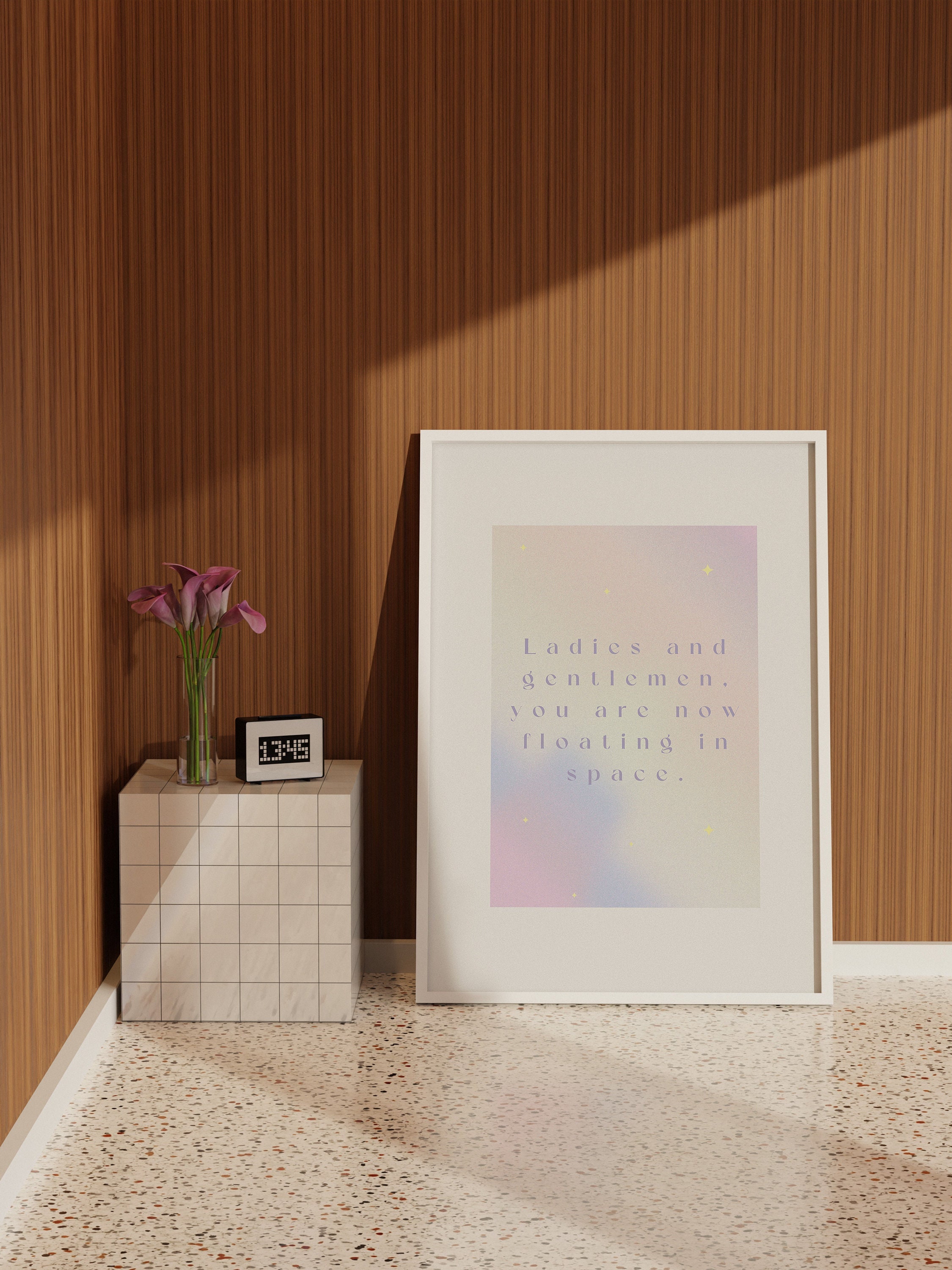 Retro Gradient Poster floating in Space - Etsy