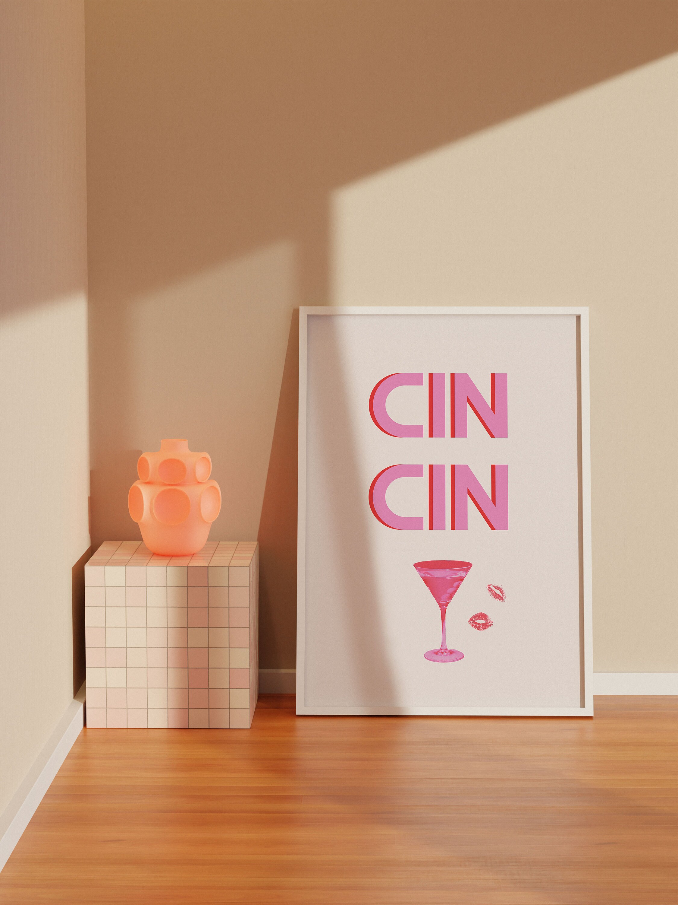 Cin Cin Poster, Vintage Cin Cin Poster Print, Bar Decor, 80s Poster ...