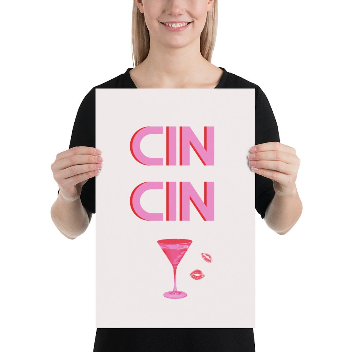 Cin Cin Poster, Vintage Cin Cin Poster Print, Bar Decor, 80s Poster ...