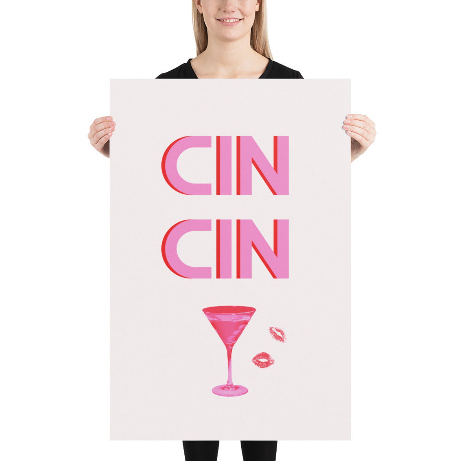 Cin Cin Poster, Vintage Cin Cin Poster Print, Bar Decor, 80s Poster ...