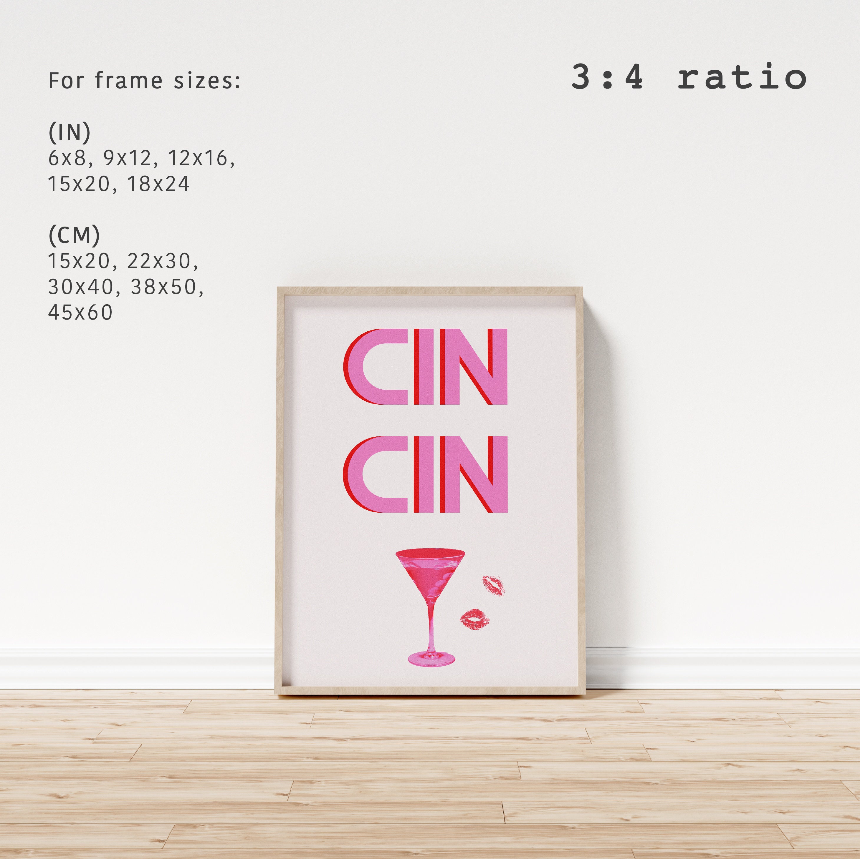 Cin Cin Poster, Vintage Cin Cin Poster Print, Bar Decor, 80s Poster ...