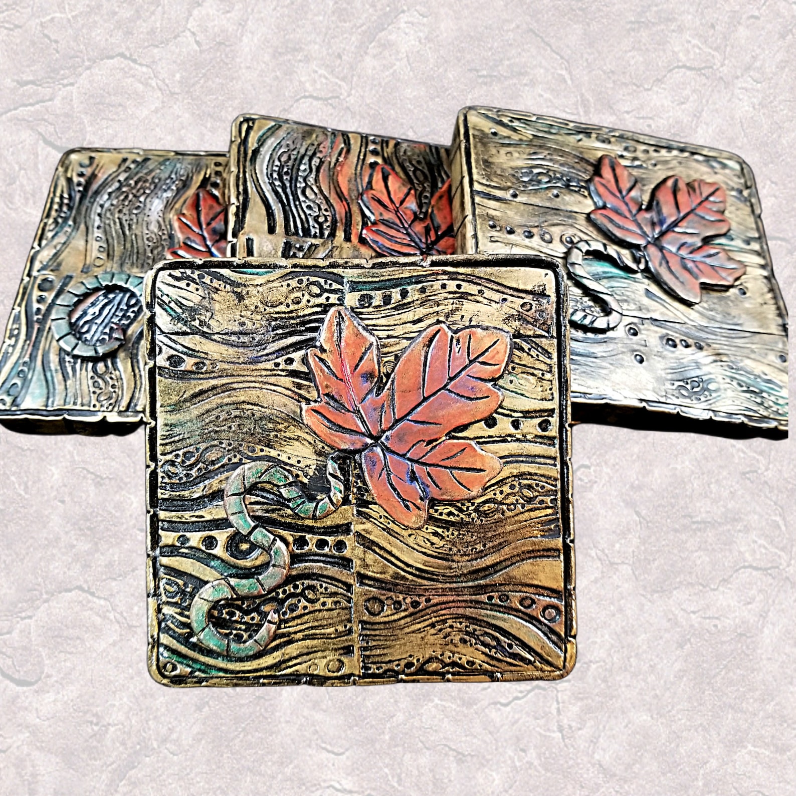 Leaf Coaster-handmade Coasters-ceramic Coasters-decorated Coasters-hand ...