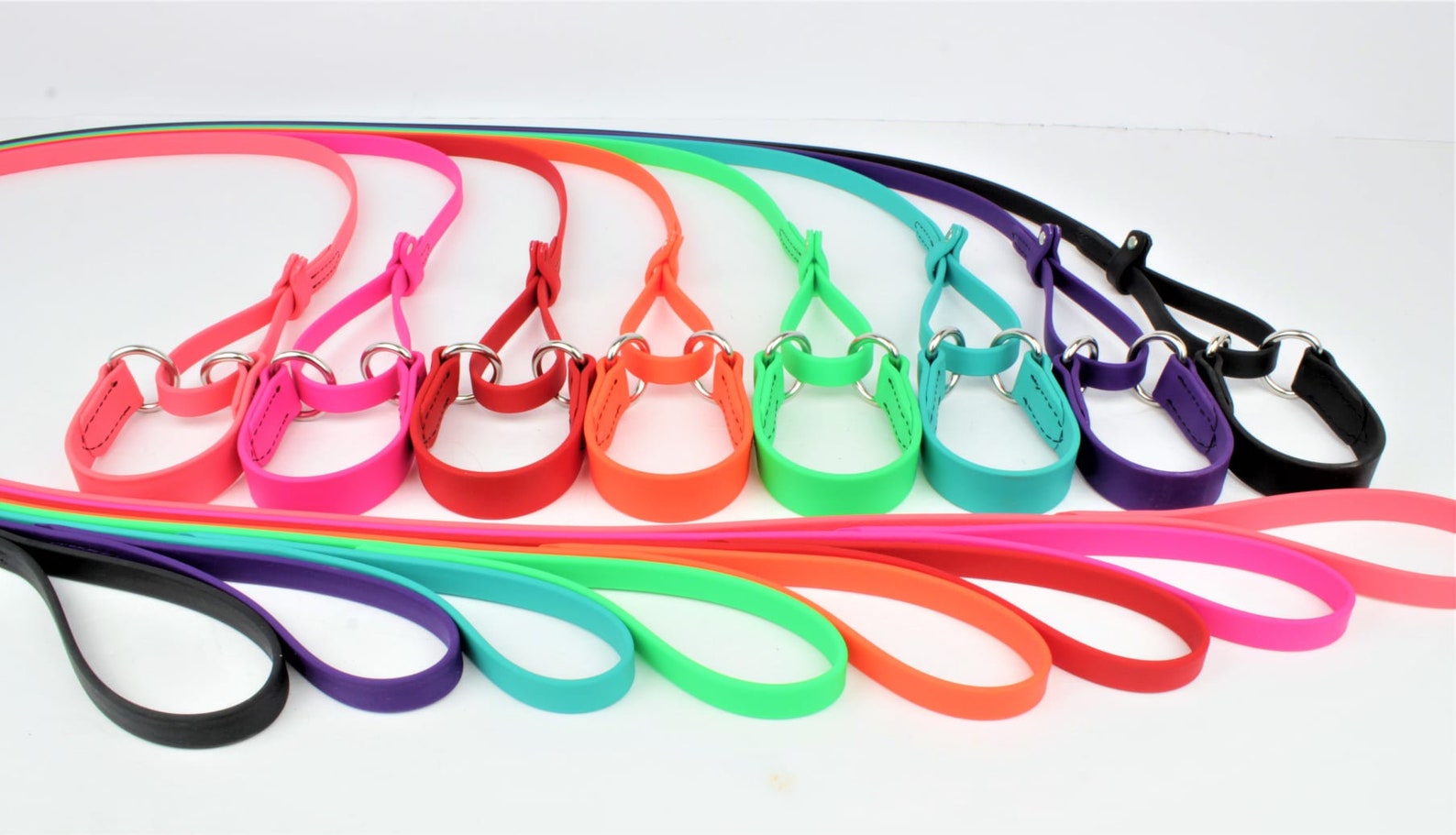 Biothane Sighthound Style Solid Color Martingale Leash - Etsy