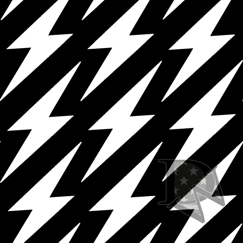 White and Black Lightning Bolt Pattern Seamless File or - Etsy