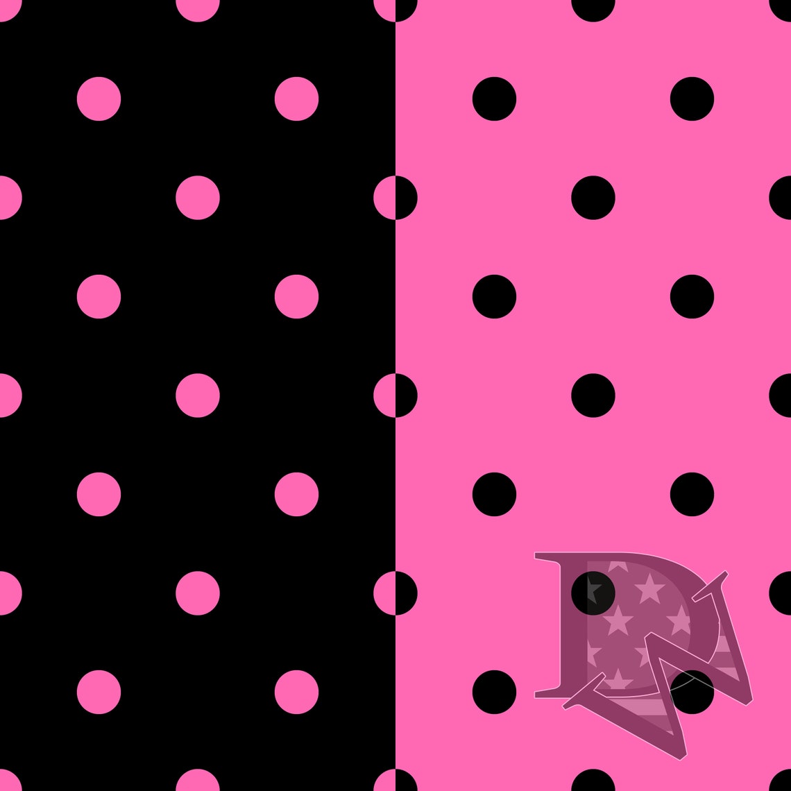 Black and Hot Pink Polka Dot Pattern Seamless File or Digital - Etsy