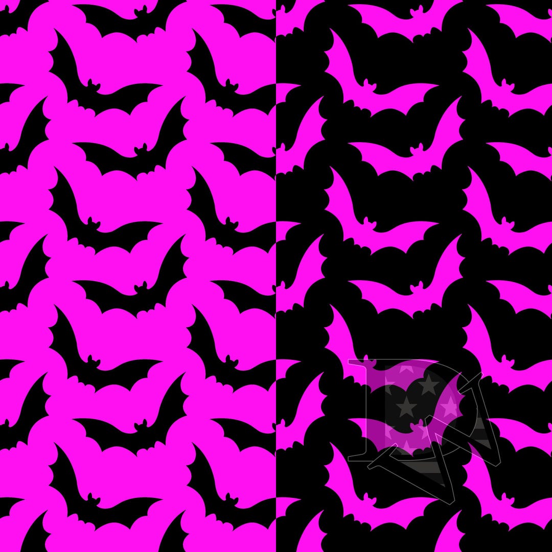Bats Pattern Pink and Black Seamless File JPG 2 Separate Files Standard ...