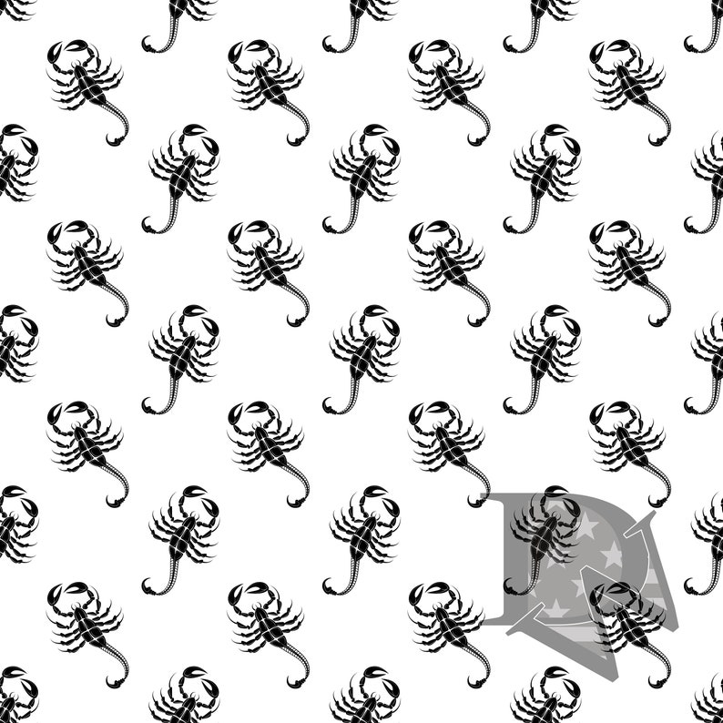 Black and White Scorpion Pattern Seamless File or Digital Paper JPG ...