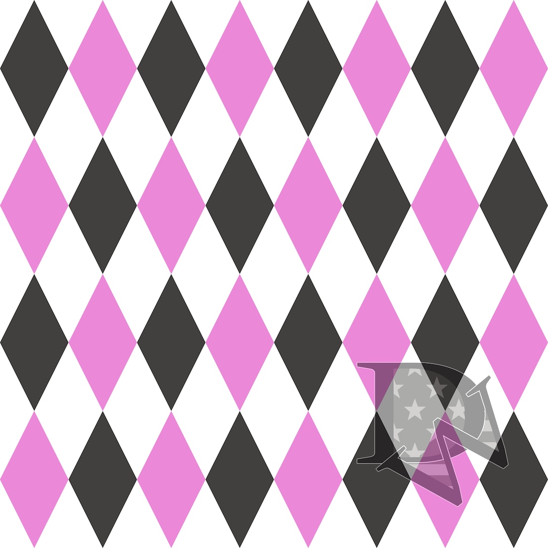 Pink and Charcoal Diamond Argyle Pattern Seamless File or Digital Paper ...
