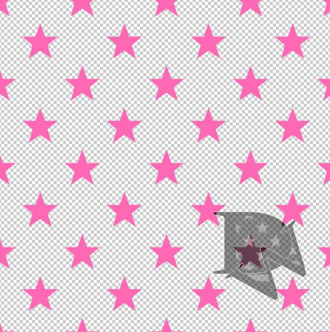 Hot Pink and Princess Pink Star Pattern With Transparent Background ...