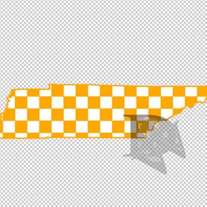 Tennessee State Shape Filled With Orange and White Checker Clipart ...