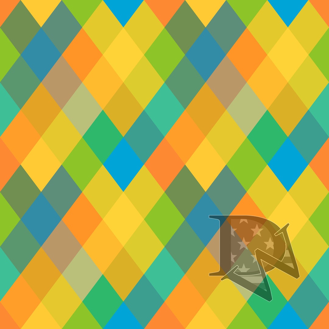 Multi-color Diamond Argyle Pattern Seamless File or Digital Paper 12x12 ...