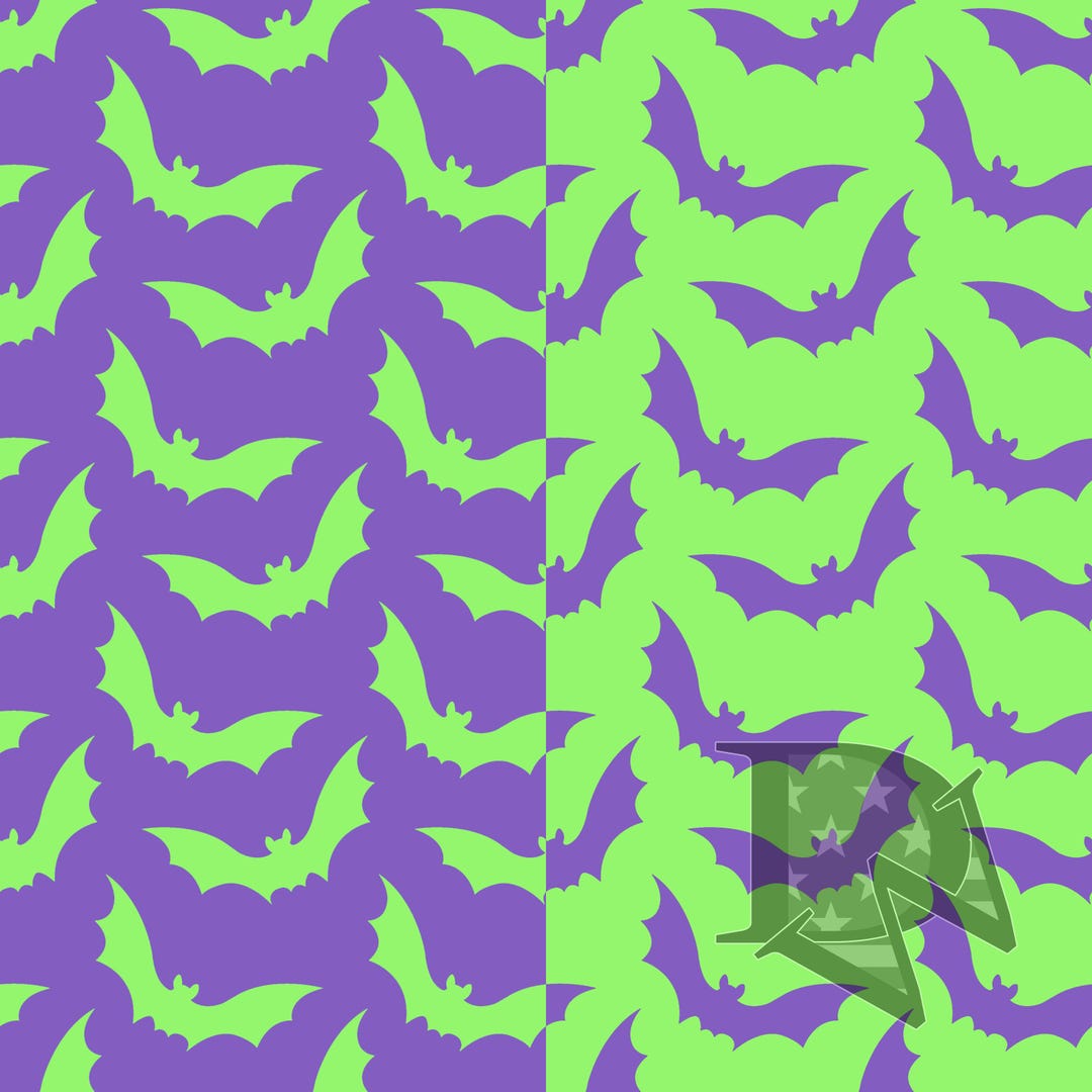 Bats Pattern Purple and Green Seamless File JPG 2 Separate Files ...