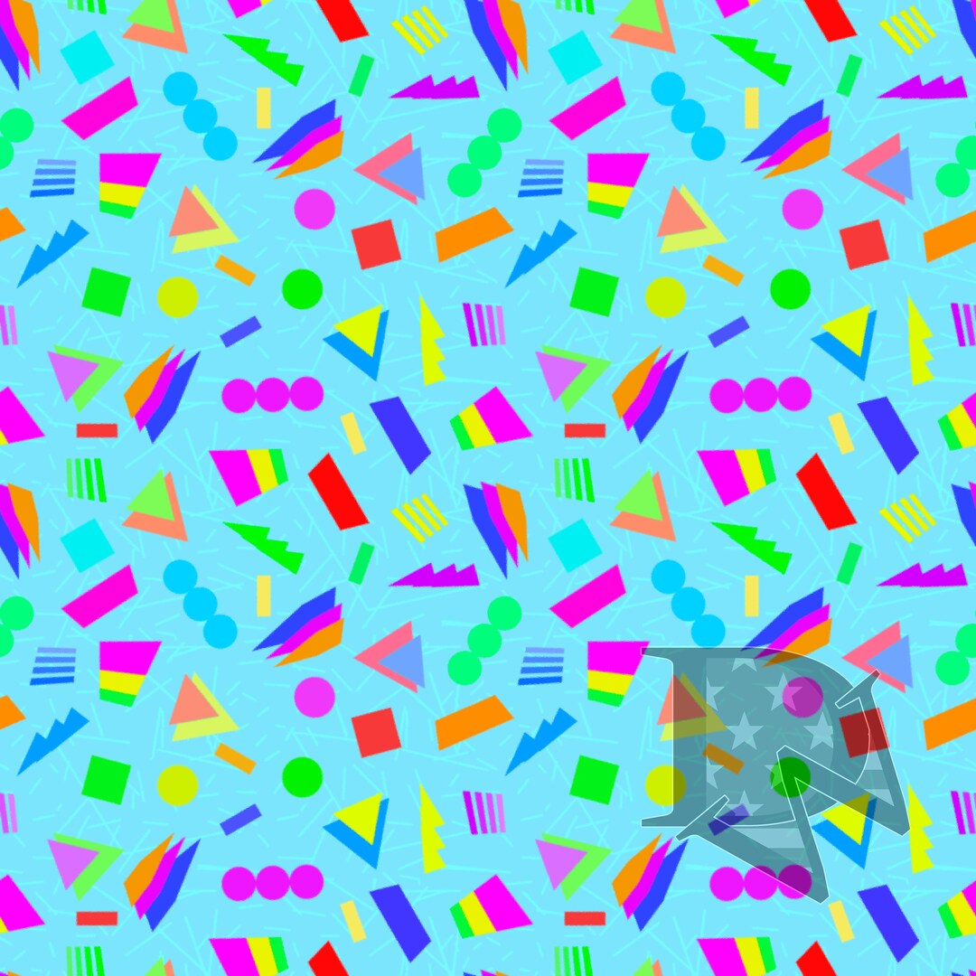 Retro 80's Pattern Seamless File or Digital Paper 12x12 JPG - Etsy