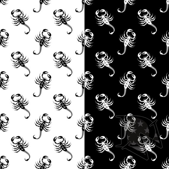 Black and White Scorpion Pattern Seamless File or Digital - Etsy