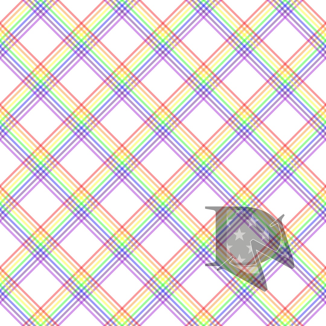 Rainbow Stripes X Plaid Pattern Seamless File or Digital Paper JPG ...