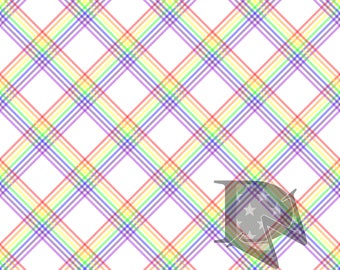 Rainbow Pastel Checker Pattern Seamless File or Digital Paper JPG 12x12 ...