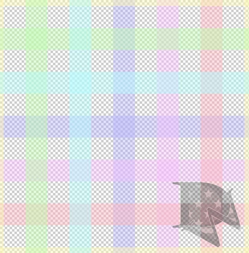 Rainbow Pastel Gingham Pattern With Transparent Background Seamless ...