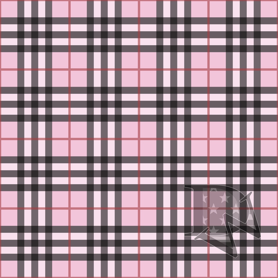 Pink and Black Plaid Pattern With Faded Black Stripes and Red Accent ...