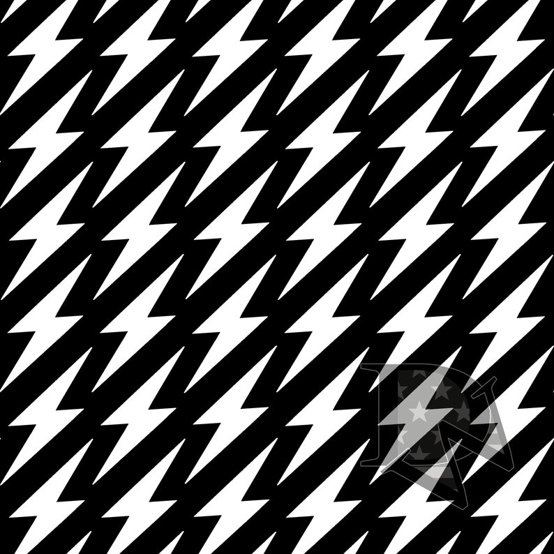 White and Black Lightning Bolt Pattern Seamless File or - Etsy