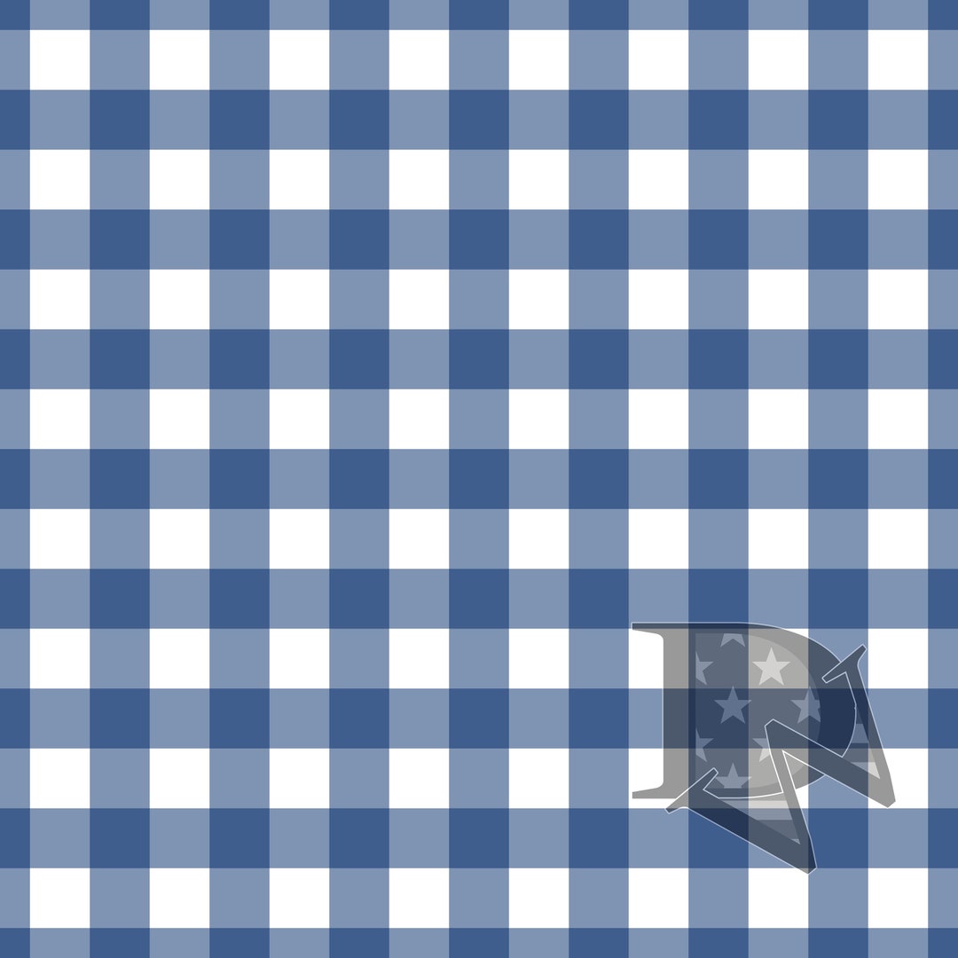 Blue and White Gingham Pattern Seamless File or Digital Paper JPG 12x12 ...