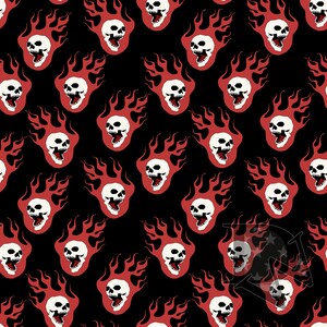 Screaming Skulls and Flames Pattern Seamless File or Digital Paper ...
