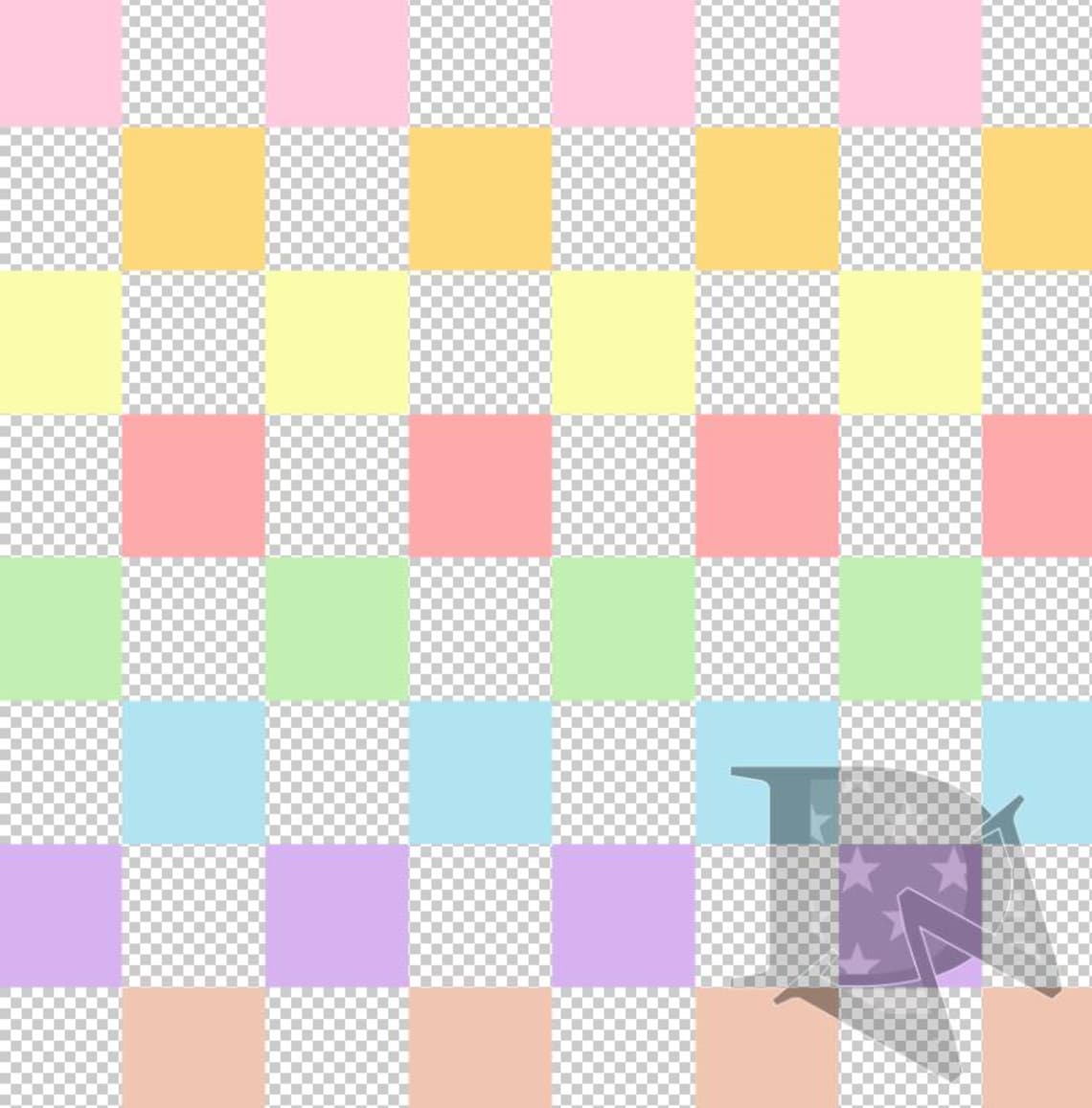 Rainbow Pastel Checker Pattern With Transparent Background Seamless ...