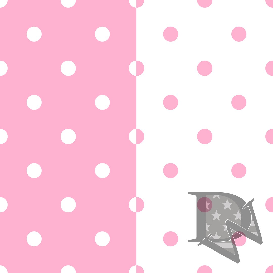 Princess Pink and White Polka Dot Pattern Seamless File or Digital ...