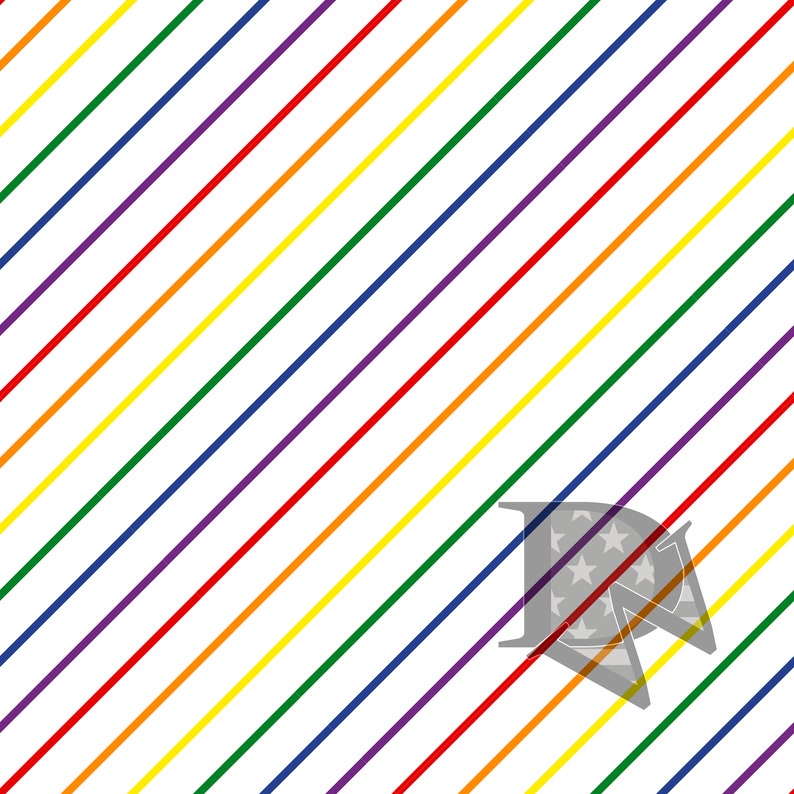 Rainbow Diagonal Pinstripe Pattern on White Seamless File or - Etsy