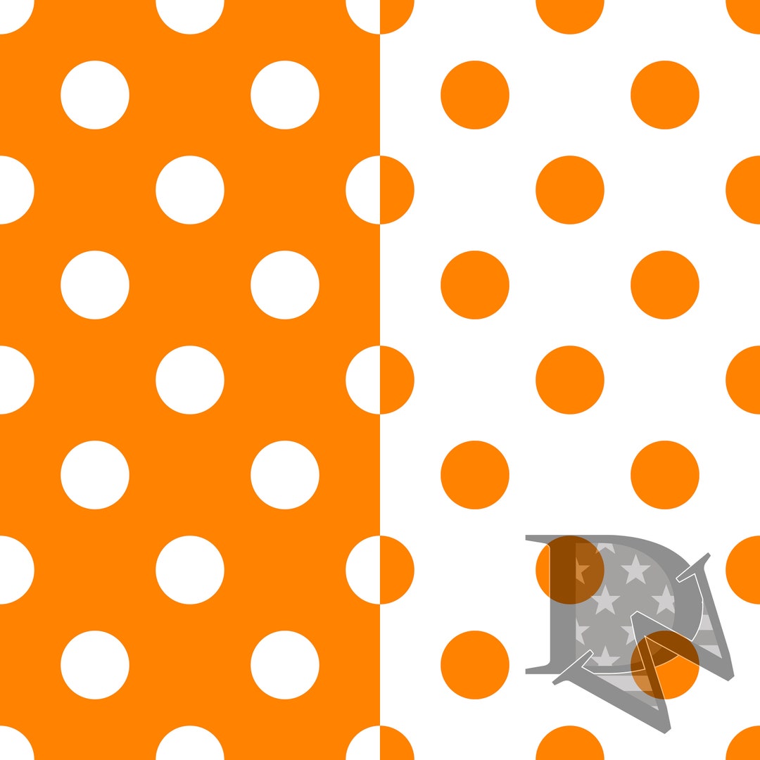 Orange and White Large Polka Dots Pattern Seamless File or Digital ...