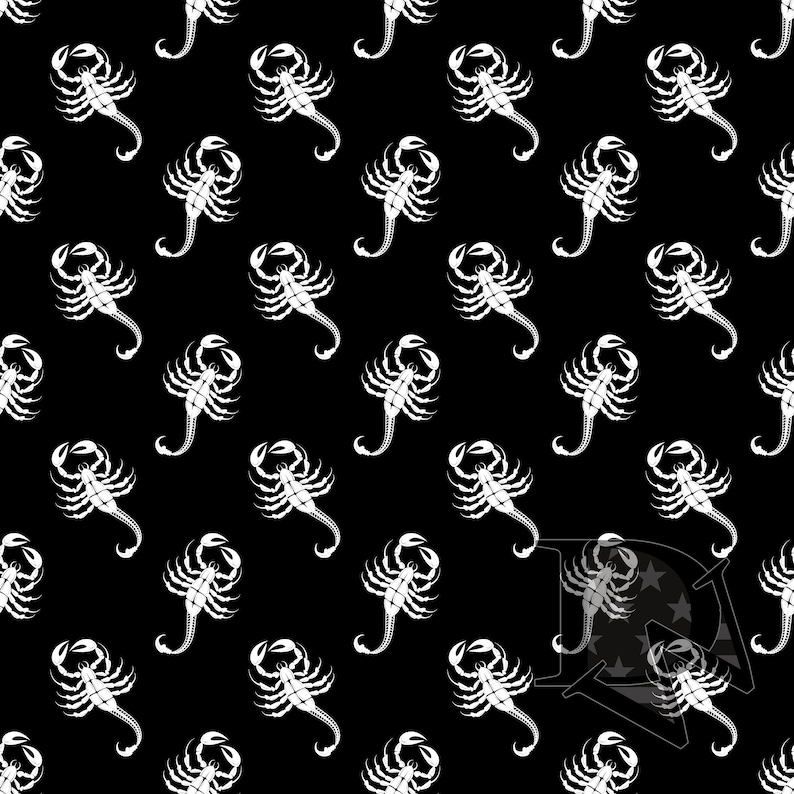 Black and White Scorpion Pattern Seamless File or Digital Paper JPG ...