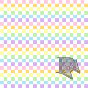 Rainbow Pastel Checker Pattern Seamless File or Digital Paper JPG 12x12 ...