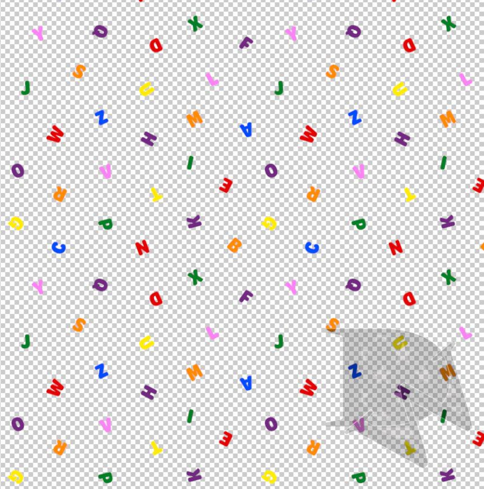 Rainbow Alphabet Pattern With Transparent Background Seamless File or ...