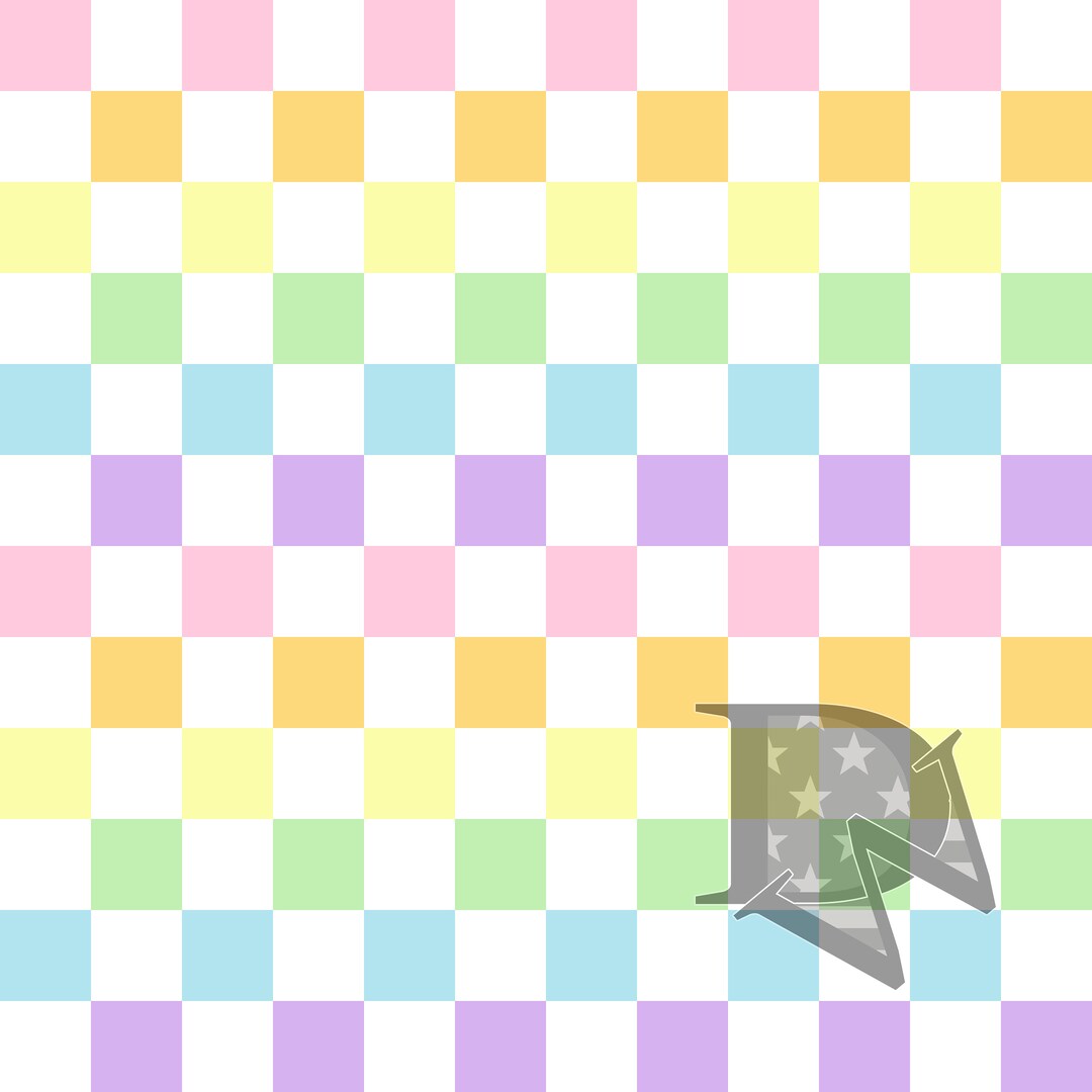 Rainbow Pastel Checker Pattern Seamless File or Digital Paper JPG 12x12 ...
