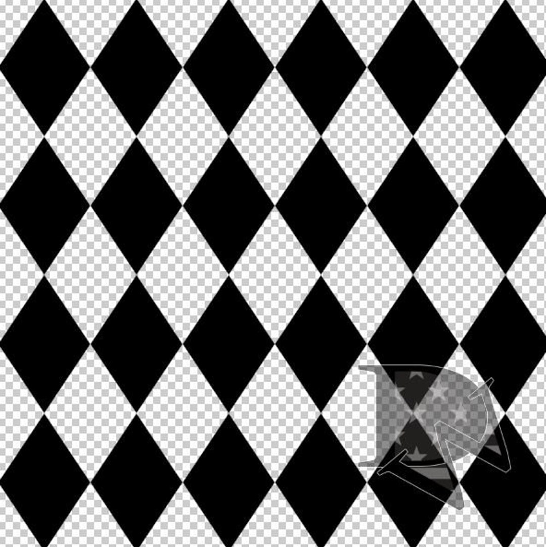 Black Argyle Pattern With Transparent Background Seamless File or ...