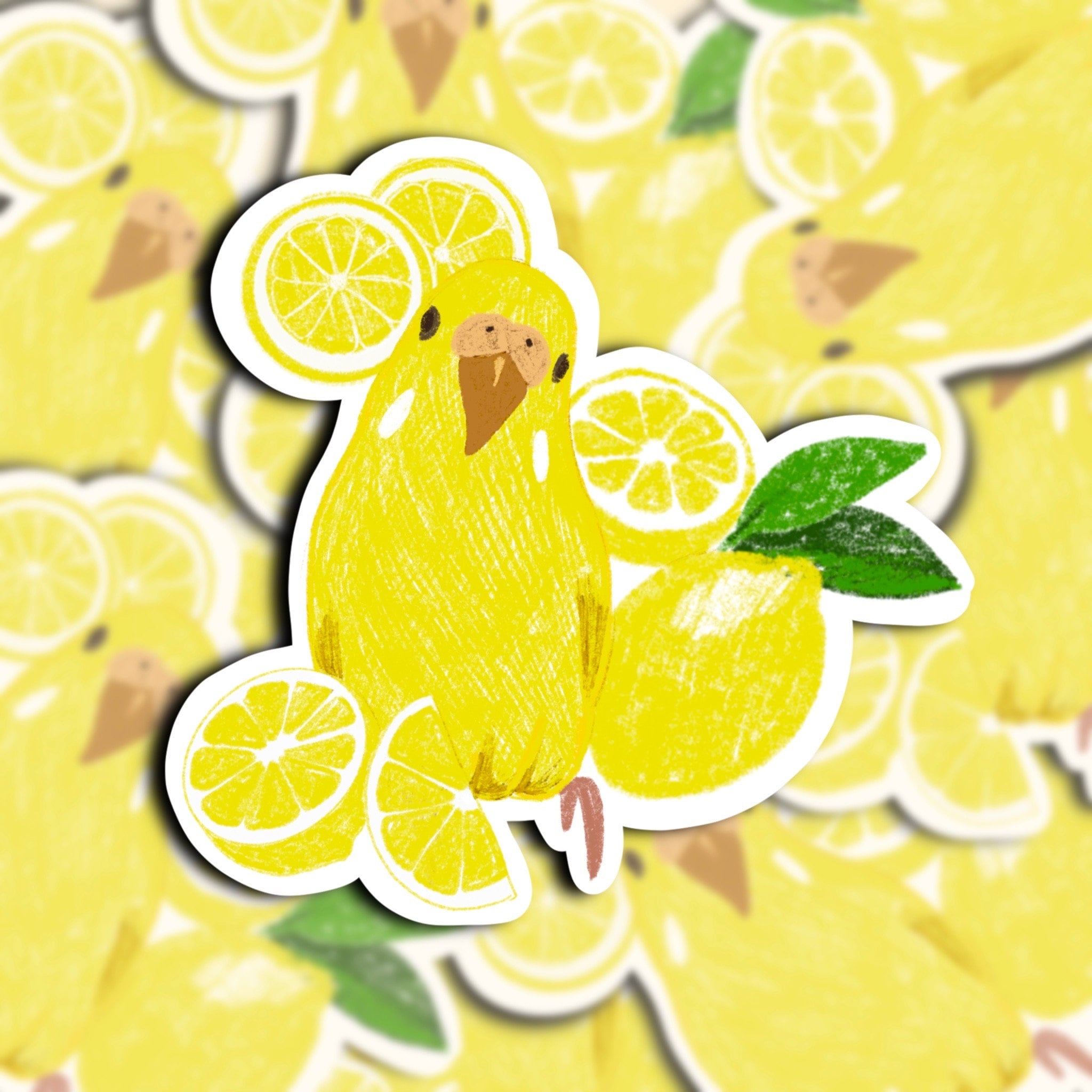 Cute Yellow Budgie Parakeet Decal Summer Lemonade Sticker | Etsy