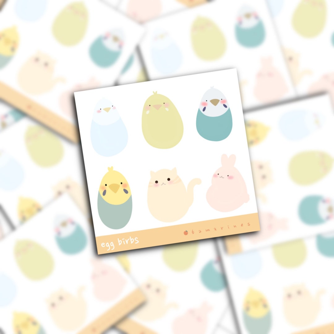 Chibi Cute Egg Round Bird Parakeet Budgie Cat Kitty Bunny - Etsy