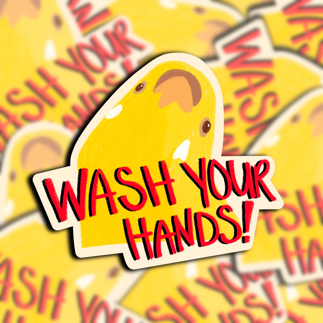Cute Yellow Wash Your Hand Budgie Parakeet Sticker / Funny - Etsy